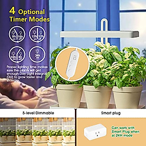 GrowLED LED Indoor Garden, Herb Garden, Kitchen Garden, Height Adjustable, 20W Grow Light, Automatic Timer, Ideal for Plant Grow Novice Or Enthusiasts, Various Plants, DIY Decoration, White