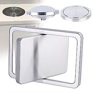 Stainless steel embedded built-in cover square, Square Built-In Countertop Trash Bin Cover Swing Flap Lid Kitchen Recessed Usa Flip Cover,Built-In Balance for Can Dustbin Garbage Rubbish Container