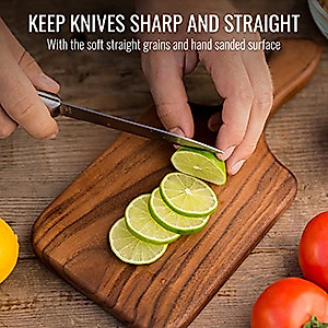 Brazos Home Dark Walnut Wood Cutting Board for Kitchen, Seasoned, Chopping Board, Wood Cheese Board, Charcuterie Platter, Ideal for Serving or Chopping Fruit, Vegetables, Cheese or Meat, 11x6, Small