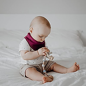 Meerdif Baby Bandana Drool Bibs 8 Pack Solid Organic Cotton Baby Bibs for Girls, Boys, Unisex - Plain Colors