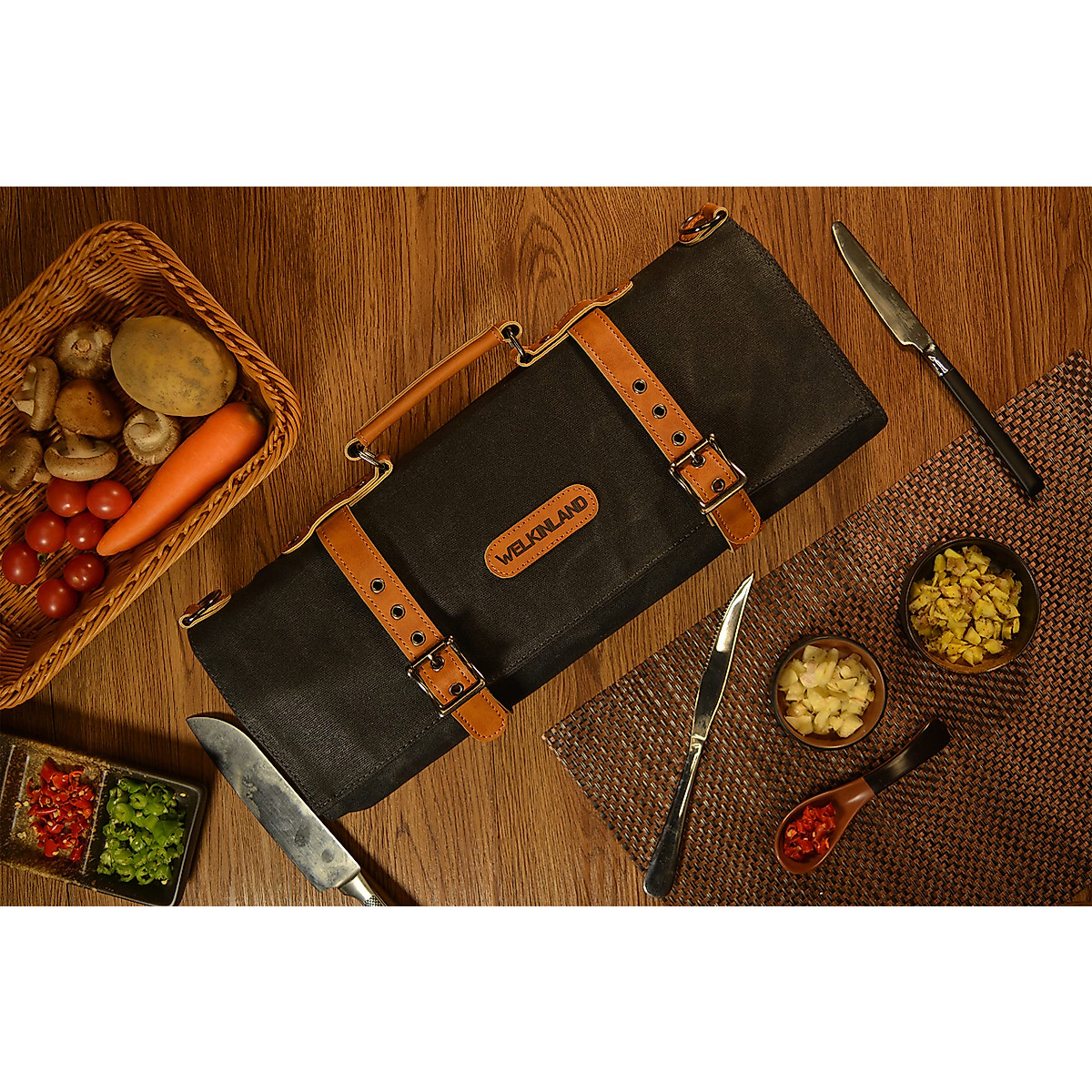 14-Pockets Knife roll, Leather knife roll, Knife roll canvas, Knife bag holders, Knife roll bag, Chef bag, Chef knife bag, Chef knife roll, Chef knife roll bag, Pocket knife roll, Knife bags for chefs