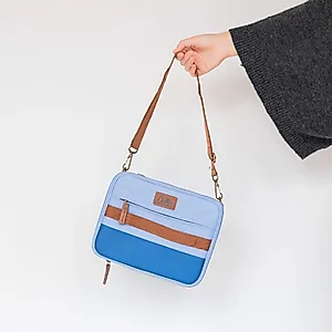 Arctic Zone Canvas Expandable Horizontal Lunch Box with Removable Shoulder Strap - Blue