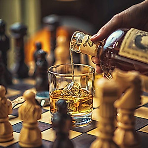 Amerigo Crystal Whiskey Glass Set of 4 in Luxury Gift Box - Heavy Base Old Fashioned Whiskey Glasses 12oz for Scotch - Whisky Gift for Men - Bourbon Glass Tumblers - Fathers Day Gift - Home Bar Set