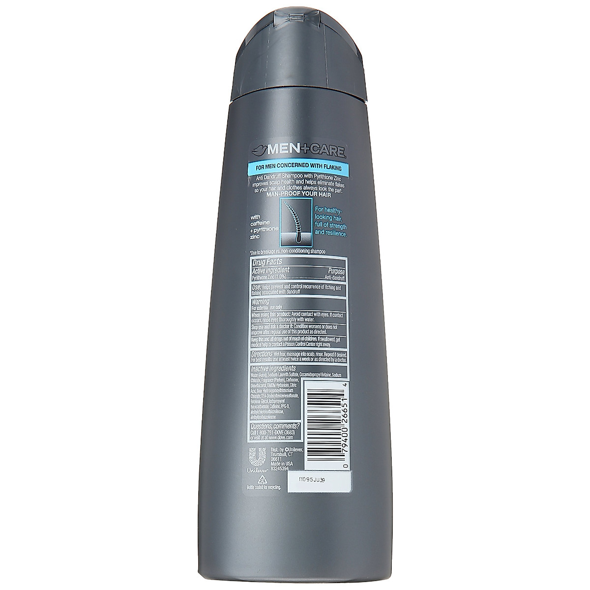 Dove Men+Care 2 in 1 Shampoo and Conditioner, Anti Dandruff, 12 oz