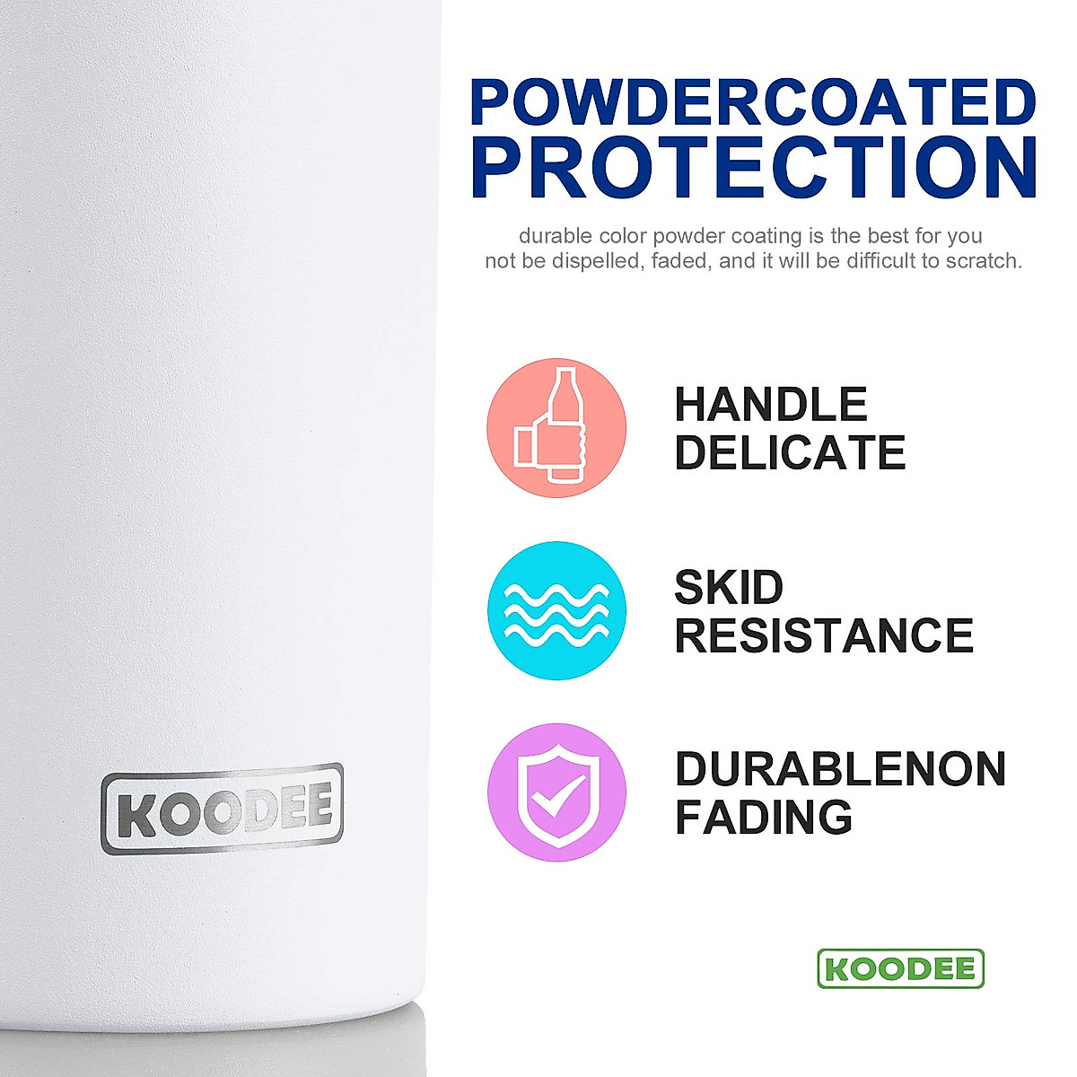 koodee 20 oz Skinny Tumblers (4 Pack) Stainless Steel Insulated Tumbler with Lids, Straws and Straw Brushes（Teal/Pink/Black/White）