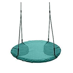 Swing Set Saucer Tree Swing - Outdoor Swing Set - Attaches to Trees or Existing Swing Sets - Create Your Own Backyard Playground - Adjustable Hanging Ropes - Kids, Adults and Teens Swing Seat
