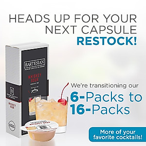 Bartesian Whiskey Sour Cocktail Mixer Capsules, Pack of 6 Cocktail Capsules, for Bartesian Premium Cocktail Maker (55353)