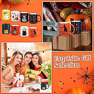 Maxdot 8 Pieces Halloween Mugs 12oz Mug Set Halloween Coffee Mugs with Handle Halloween Ceramic Matching Mugs for Home School Office Table Centerpieces Housewarming Holiday Party Gift