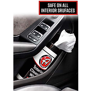 Adam's Interior Cleaning Wipes 30 (7 x 9 inch) Wipes - Powerful Cleaner Removes Embedded Dirt - Great For Leather and Vinyl Steering Wheels, Door Panels, Dashboards, Plastic, and Other Vinyl (1 Pack)