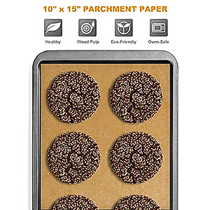 SMARTAKE 200 Pcs 12x16" Parchment Paper Baking Sheets Bundle with 200 Pcs 10 x 15" Parchment Paper Baking Sheets, for Baking Grilling Air Fryer Steaming Bread Cup Cake Cookie and More (Unbleached)