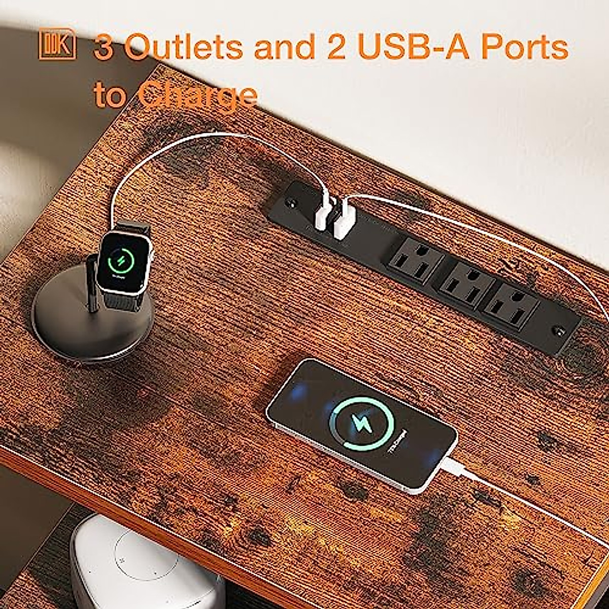 ODK Dresser with Charging Station, Wide Dresser 52'' Long Dresser for Bedroom Dresser with 8 Drawers, Chest of Drawers Easy-Pull Fabric Dressers for Closet, Living Room, Hallway, Vintage and Black