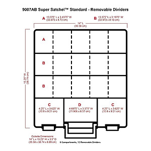 ArtBin 9007AB Super Satchel with Removable Dividers, Portable Art & Craft Organizer with Handle, [1] Plastic Storage Case, Clear