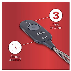 Sunbeam Microplush Sherpa Heated Throw (Plaid Black and White)