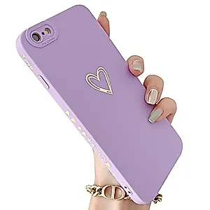 iPhone 6s Plus Case for Girls,Cute Phone Cases iPhone 6 Plus for Women Heart Pattern Soft Silicone Protective Cover for iPhone 6 Plus/6s Plus 5.5 inch -Purple