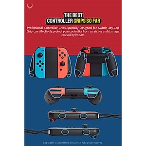 HOTLINEGAMES 2.0 Plus Controller Grip Compatible With Nintendo Switch Joy-Con Grips Tape, Anti-Slip, Sweat-Absorbent, Easy to Apply (Handle Grips+Buttons+Triggers (12PCS))