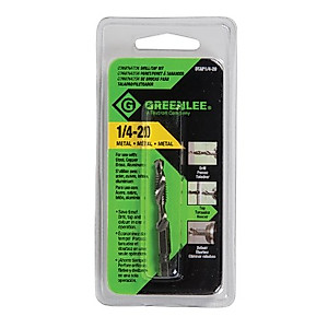 Greenlee DTAP1/4-20 Combination Drill, Tap, and Deburr Bit with Quick Change Hex, 1/4-20 NC