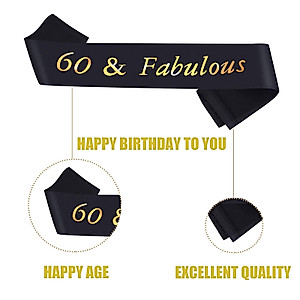 KYZCROTW 60th Birthday Gift for Women, 60th Birthday Tiara, Sash and Glasses Set for 60 Years Old Birthday Party Decoration and Supplies Suit Women & Mom & Grandmother