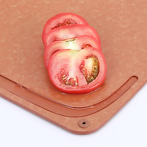 BestCook Kitchen Wood Fiber Cutting Board, High Density Non-Porous Wooden Chopping Board with Juice Groove and Non-slip Feet, BPA Free, Dishwasher Safe, Knife Friendly for Meat Bread Fruit, Wooden