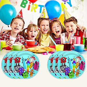 30pcs Number blocks Plates Party Supplies For Number blocks Theme Party Decoration