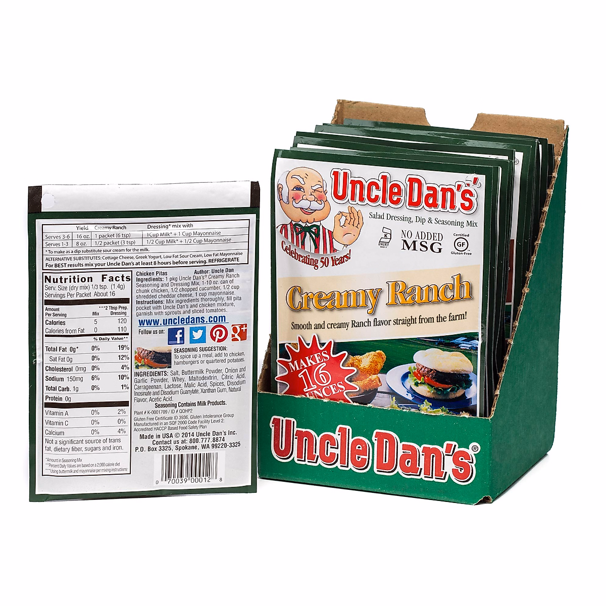 Uncle Dan’s, Creamy Ranch | Singles Packet – 0.75oz (Pack of 1)