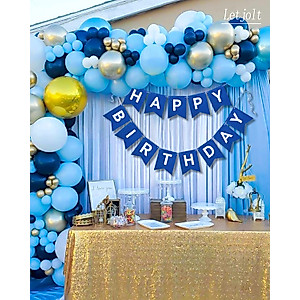 Navy Blue Happy Birthday Banner Nautical Theme Birthday Party Supplies Garland Decorations Boy Birthday Signs Nursery Hanging Decor 13pcs