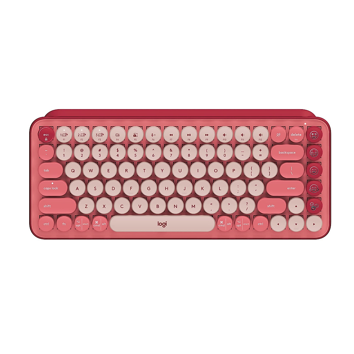 Logitech POP Mechanical Wireless Keyboard with Customizable Emoji Keys, Durable Compact Design, Bluetooth or USB Connectivity, Multi-Device, OS Compatible - Heartbreaker Rose