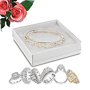 Better crafts Small Jewelry Box Gift Boxes with Lids - White & Clear Favor Boxes 3.5 x 3.5 (10)