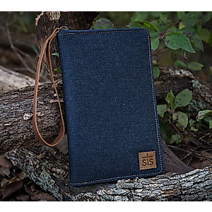 STS Ranchwear Women's Blue Bayou Collection Denim Zip Around BA Wallet Wristlet Clutch, One Size