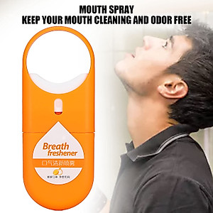 Mouth Spray, Oral Care Spray Cleaner to Eliminate Bad Breath Fine Mist Breath Aerosol Breath Cleaner for Salt(Orange flavor)
