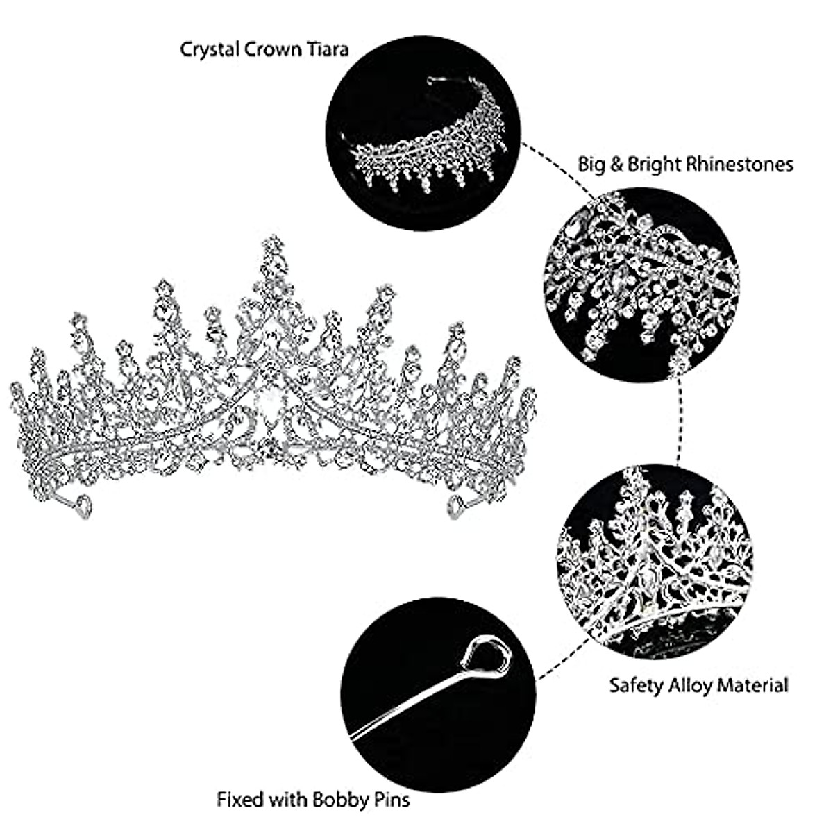 CURASA Silver Gold Crowns Gorgeous Tiaras for Women Queen Princess Crown Birthday Crown for Girls Beautiful Hair Accessories for Women Gifts for Wedding Halloween Prom Christmas