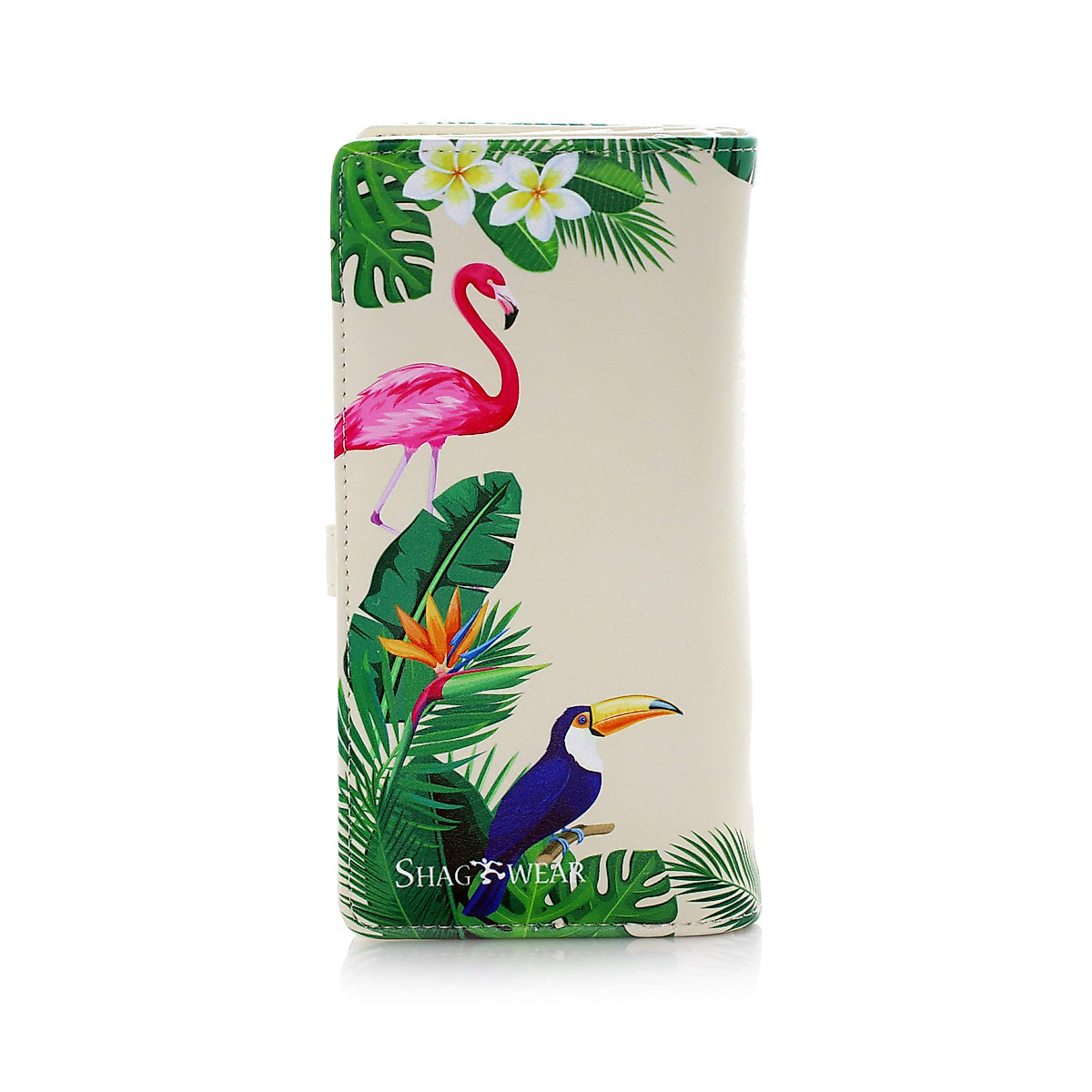 Shagwear Tropical Paradise Large Zipper Women's Wallet (Cream)