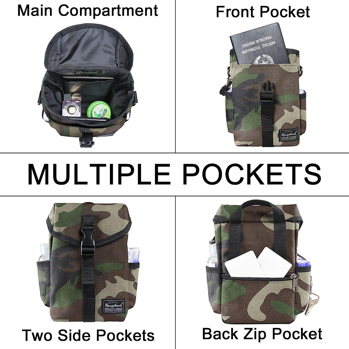 Rangeland Camo Crossbody Bags for Men Small Size Designer Crossbody Bags for Women Small Cell Phone Shoulder Bag Belt Pouch