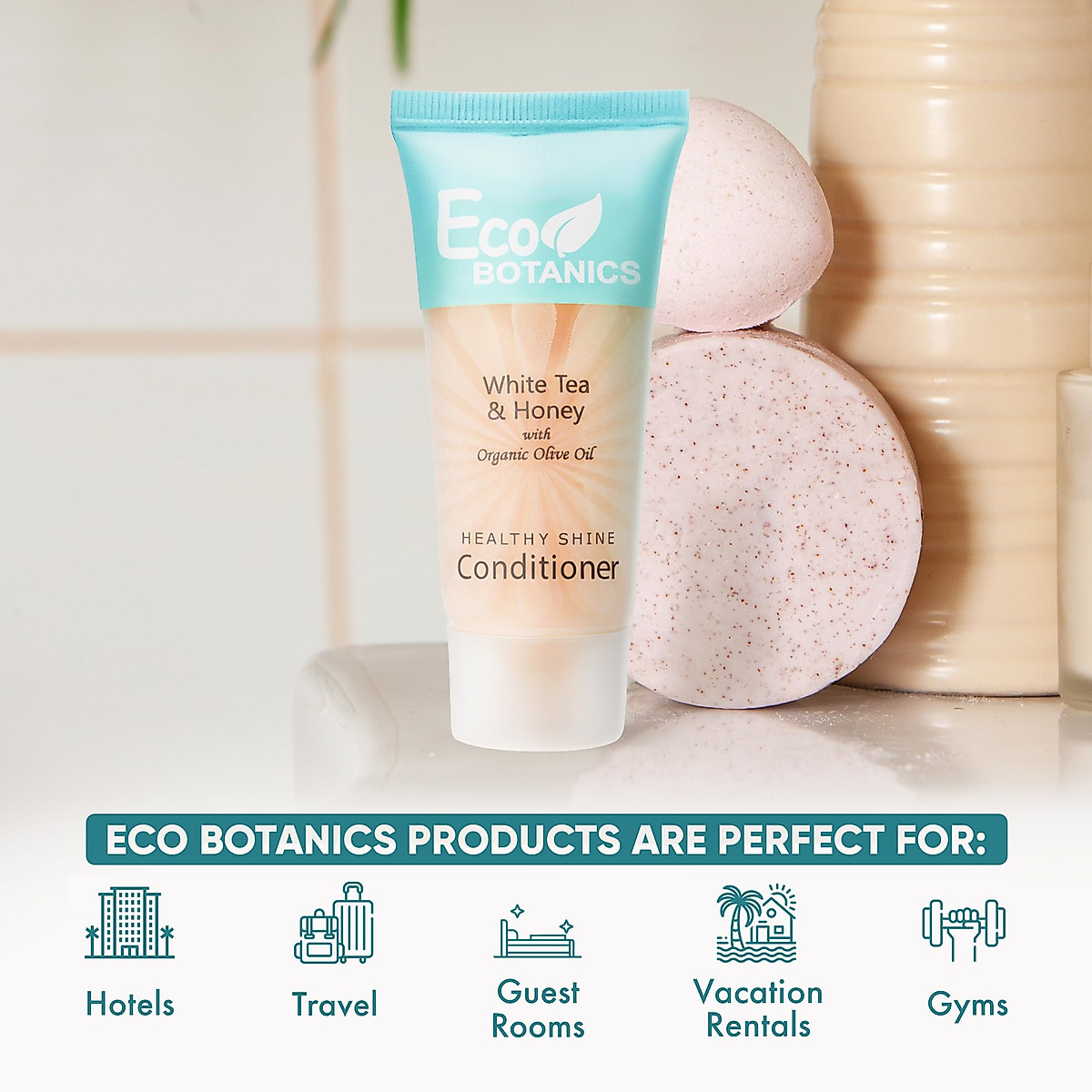 Eco Botanics Travel-Size Hotel Conditioner, 0.85 oz. (Case of 20)