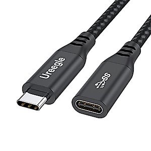 Ureegle USB C Extension Cable 6FT, USB C 3.2 Male to Female Extender Cord, 4K Type C Extension Cord 100W Fast Charging 10Gbps Data Transfer for iPhone 15/15 Pro/15 Plus/15 Pro Max, MacBook and More