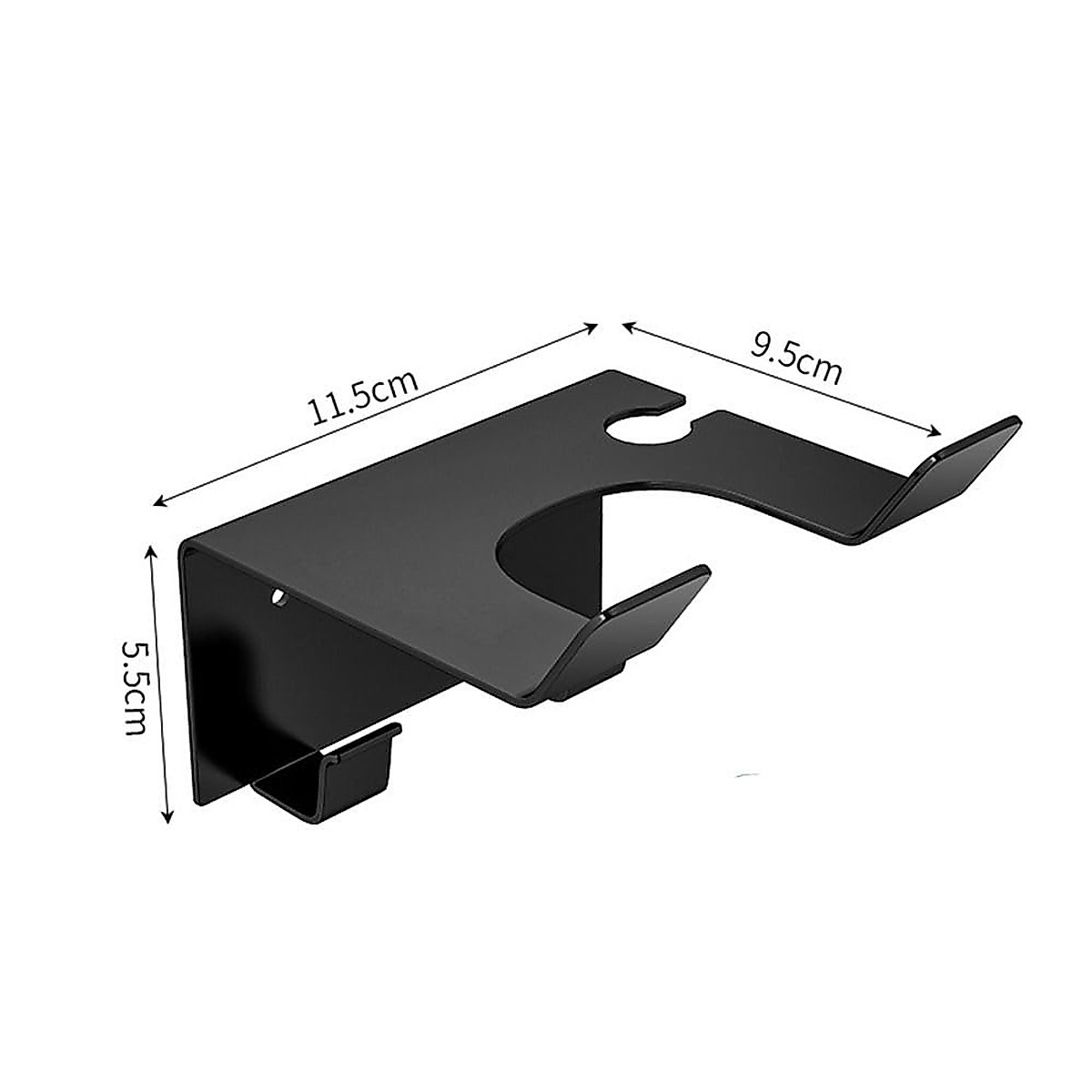 gifthub 1 Pcs Hair Dryer Holder Wall Mount, Multi-Purpose Stainless Steel Storage Rack Strong Bearing Capacity Compatible with Most Hair Dryers, for Bedroom Bathroom(Black)