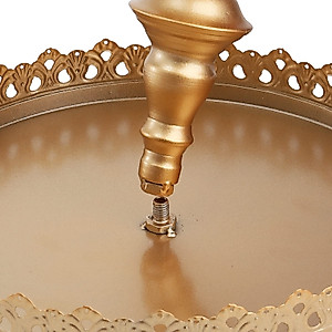 YOUEON Set of 3 Metal Gold Cake Stands, 8/10/12 Inch Round Metal Cupcake Display Stands, Dessert Stand Cake Stand for Dessert Table, Weddings, Birthday, Parties, Octangular Pedestal