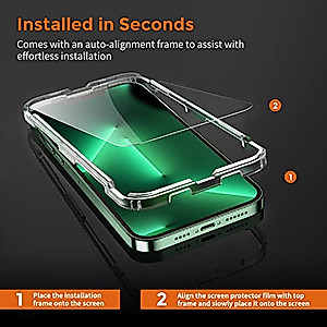 UNBREAKcable 3-Pack Screen Protector for iPhone 13 Pro Max/iPhone 14 Plus, Double Shatterproof Tempered Glass [Easy Installation Frame] [9H Hardness] [99.99% HD Clear] for iPhone 6.7 inch