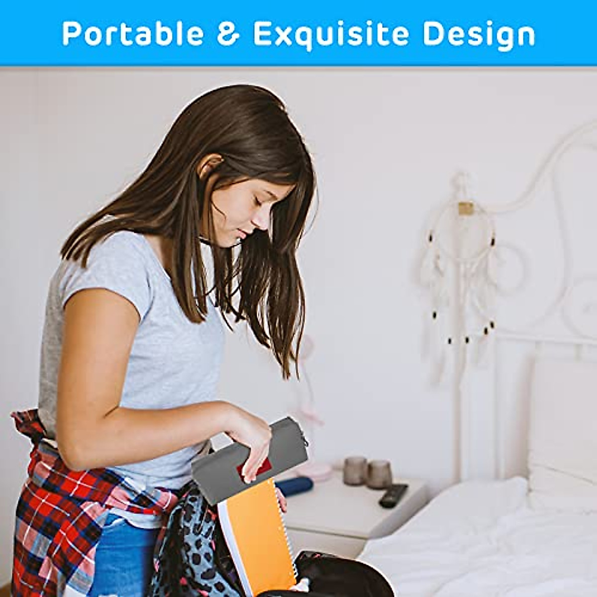 GXaryFulin Small Pencil Case for Student, Basic Pencil Pouch (Grey)