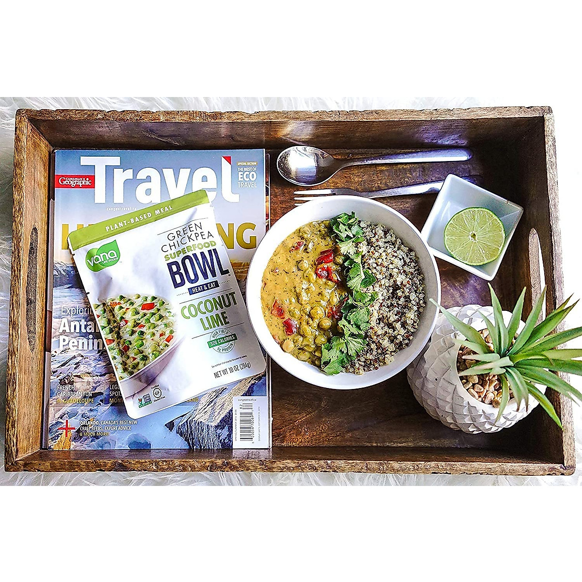 Vana Life's Foods Plant based Ready Meal - Green Chickpea Superfood Bowl Heat and Eat Microwaved Cooked Bowl | Product of the USA (Coconut & Lime, 6-Pack)