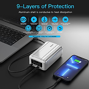 Zendure Portable Laptop Charger 100W PD 26800mAh Power Bank with 4 USB-C, 1 USB-A Adapter, External Battery Pack for Laptop iPad iPhone AirPods Pro Huawei OLED Display