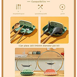 Adhiper-Pot lid holder and Lid and Spoon Holder, Stove receiving water Storage Rack, Anti-staining oil Storage Rack, Pot cover cutting board Storage Rack, Barbecue Storage Rack （Green）