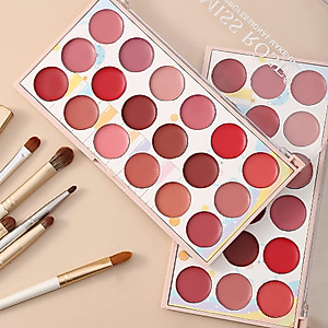 MYUANGO Matte Lipstick Makeup Palette, 18 Colors Matte Long-Lasting Wear Non-Stick Cup Not Fade Waterproof Lip Color Moisturize Lipstick