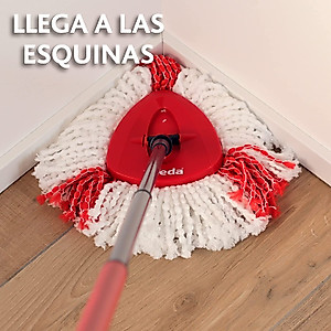 Vileda Easy Wring and Clean Turbo Microfibre Mop and Bucket Set, 48.5 X 27.5 X 28 Cm, Grey/Red
