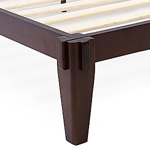 Bme Chalipa 14” King Bed Frame - Wood Platform Bed - Wood Slat Support - No Box Spring Needed - Easy Assembly - Minimalist & Modern Style, Walnut