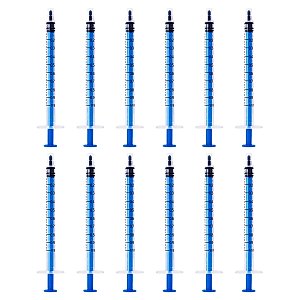 12 Pack - 1ml Plastic Syringe with Measurement, No Needle Suitable for Refilling and Measuring Liquids, Feeding Pets, Oil or Glue Applicator…