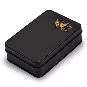 Yellow Mountain Imports Collector's 7 Rose Copper on Black Metal Dice Set with Storage Case, Copper Rose - for Role Playing Games (RPG), DND, MTG, and Other Dice Games - Made