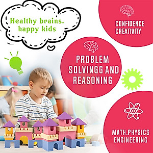 CHIN FAI Silicone Stacking Blocks, 12 PCS Baby Soft Castle Building Blocks - Montessori Kids Stacking & Nesting Toys for Babies 6 Months and up (Purple)