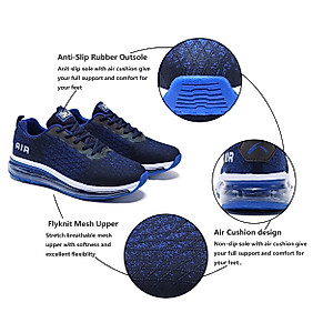 Azooken Mens Tennis Footwear Shoes Walking Casual Breathable Jogging Outdoor Sports Fitness Road Lightweight Trail Running Sneakers(8998 Blue 45)