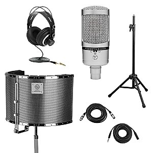 Turnstile Audio Concourse Series TAC700 Multi-Pattern Condenser Microphone, Bundle with H&A Reflection Filter, Silver
