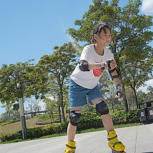 SOHOUR HOME Youth/Kids Knee Pads Elbow Pads Wrist Guards Protective Gear Set for 3-15 Years Child Roller Skates, Skateboard, Cycling, Inline Skating, BMX Bike, Scooter Riding and Other Outdoor Sports